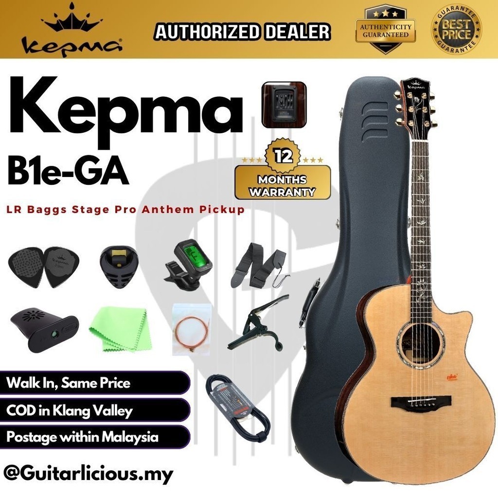 KEPMA Elite B1e-GA Series Solid Sitka Spruce Top Grand Auditorium ...