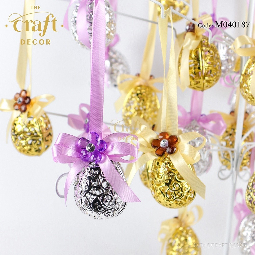 The Craft Decor 50pcs Bekas Bunga Telur Gantung With Ribbon Flower ...