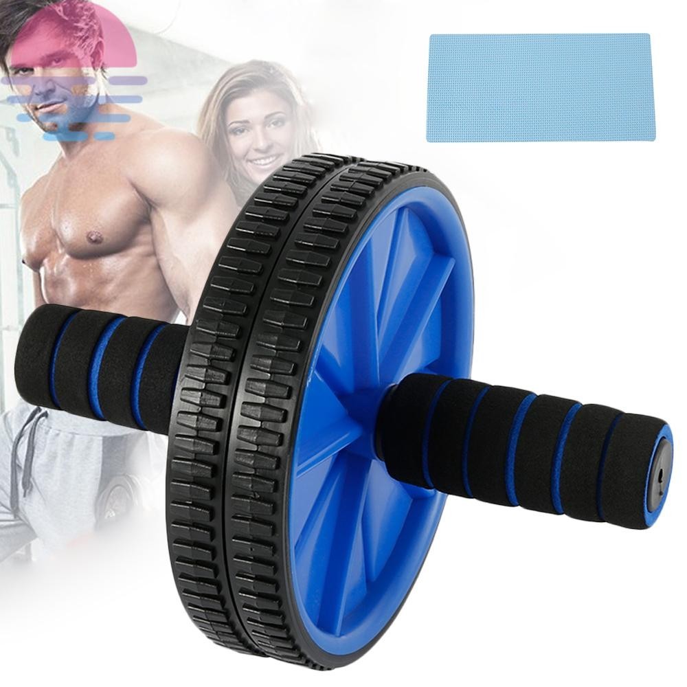 Plastic Abdominal Muscle Wheel with Knee Mat Non-slip Double Wheel Ab ...