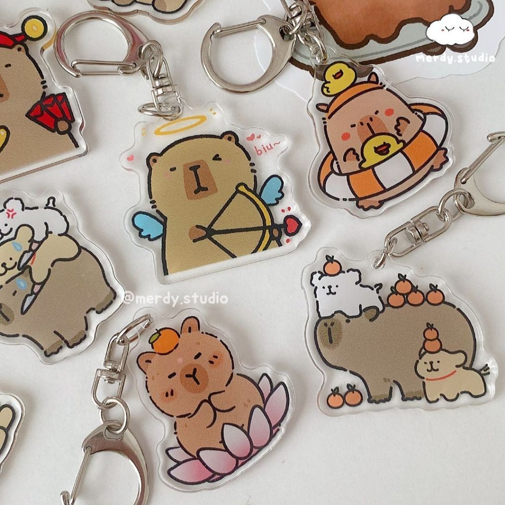 Cute Capybara Keychain Cartoon Bag Pendant Creative Lovely Schoolbag ...