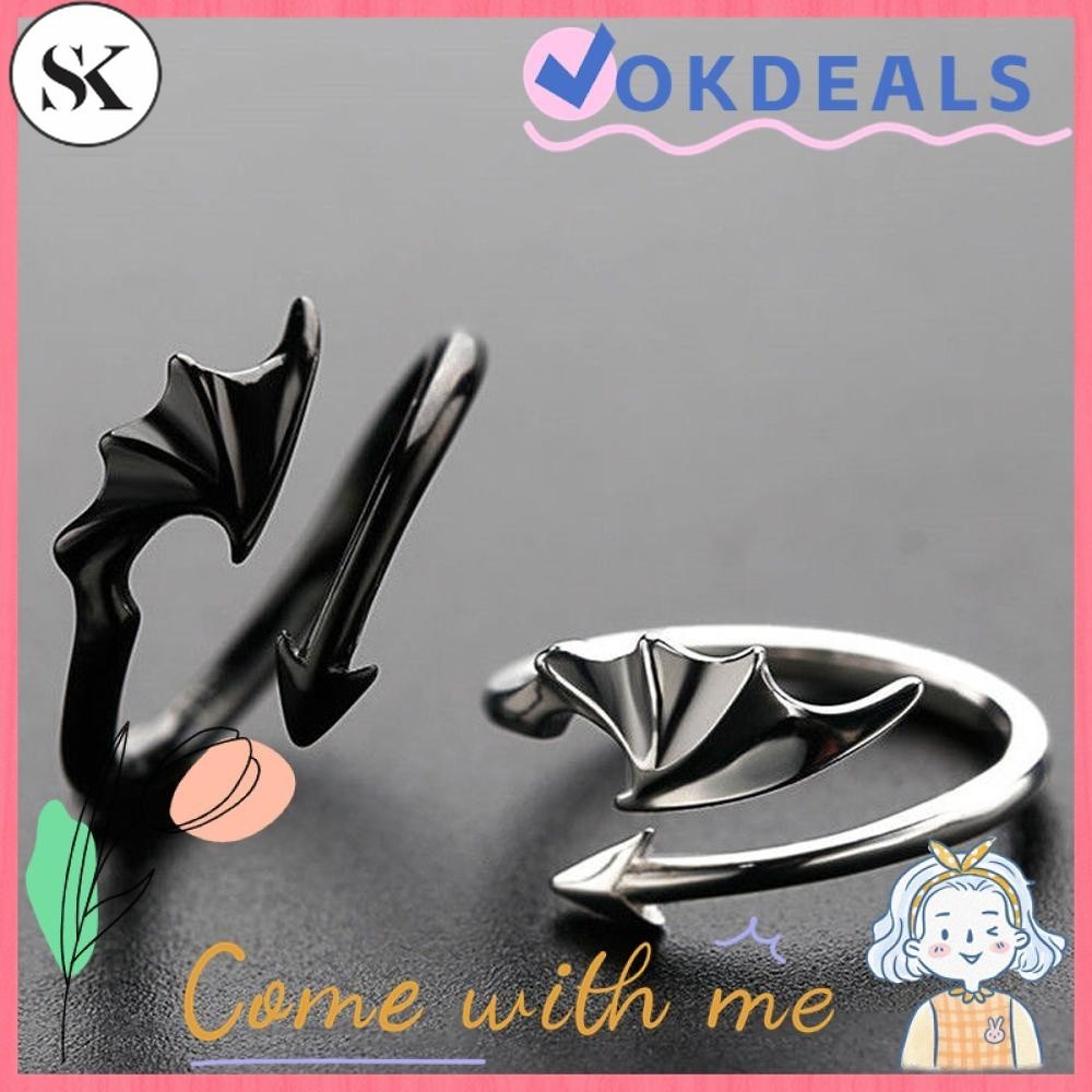 SK Halloween Party Open Rings Dragon Gothic Adjustable Copper Rings ...