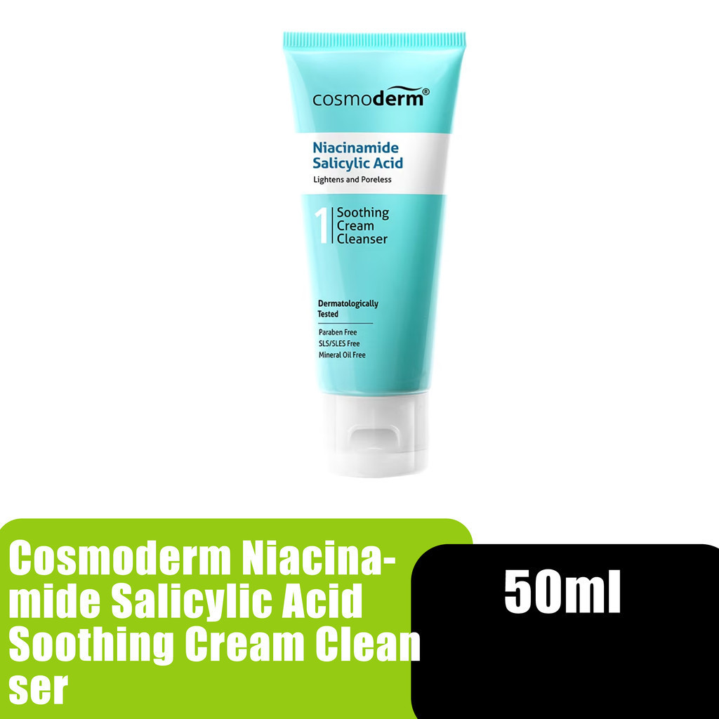 Cosmoderm Niacinamide Salicylic Acid Soothing Cream Cleanser 50ml (Face ...