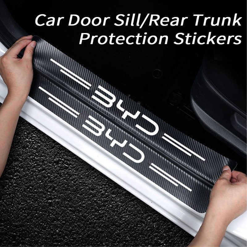 BYD Car Door Protector Strip Sticker Anti-Scratch Carbon Fiber Material ...