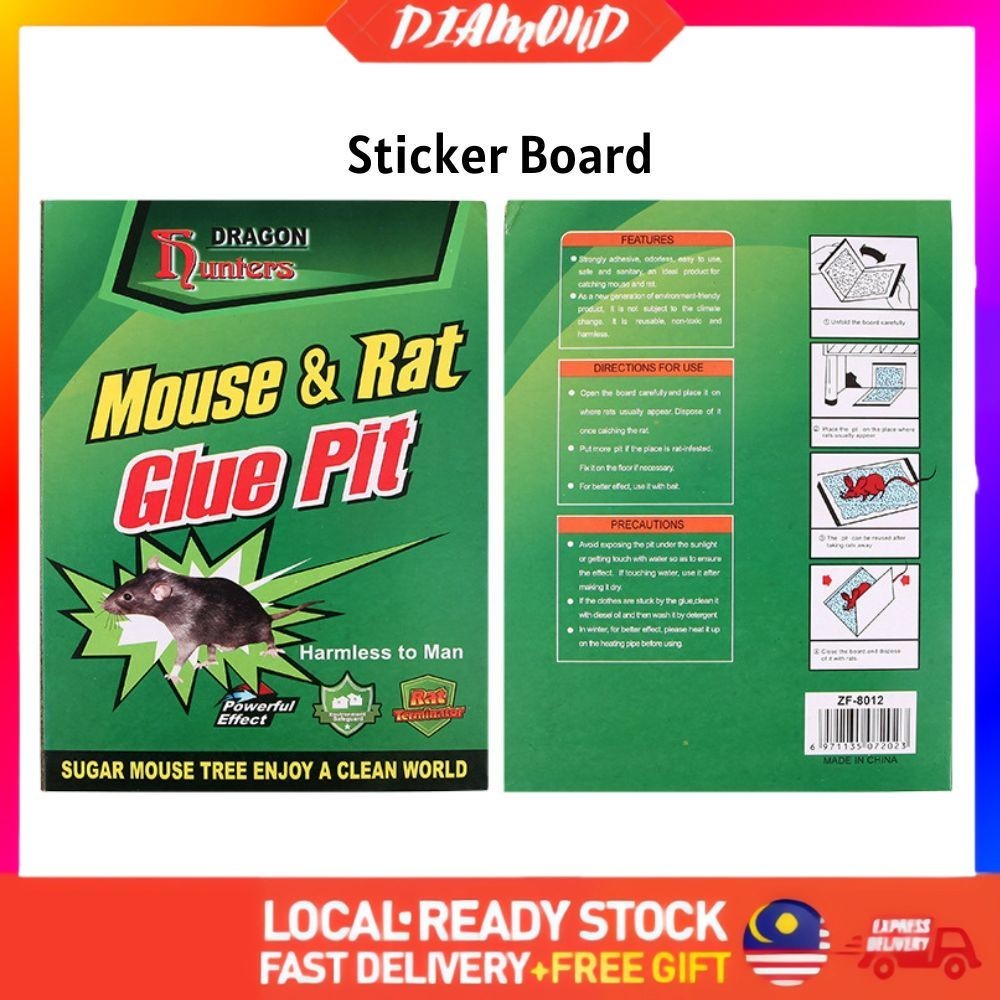 Diamond Super Glue Rat Trap Mouse Sticker Board Mouse Perangkap Tikus ...