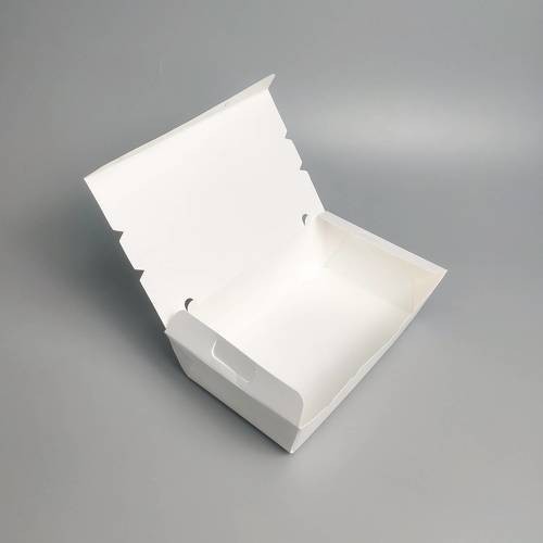 (M) 700ml White Paper Lunch Box W/Self Lock 50PCS | Shopee Malaysia