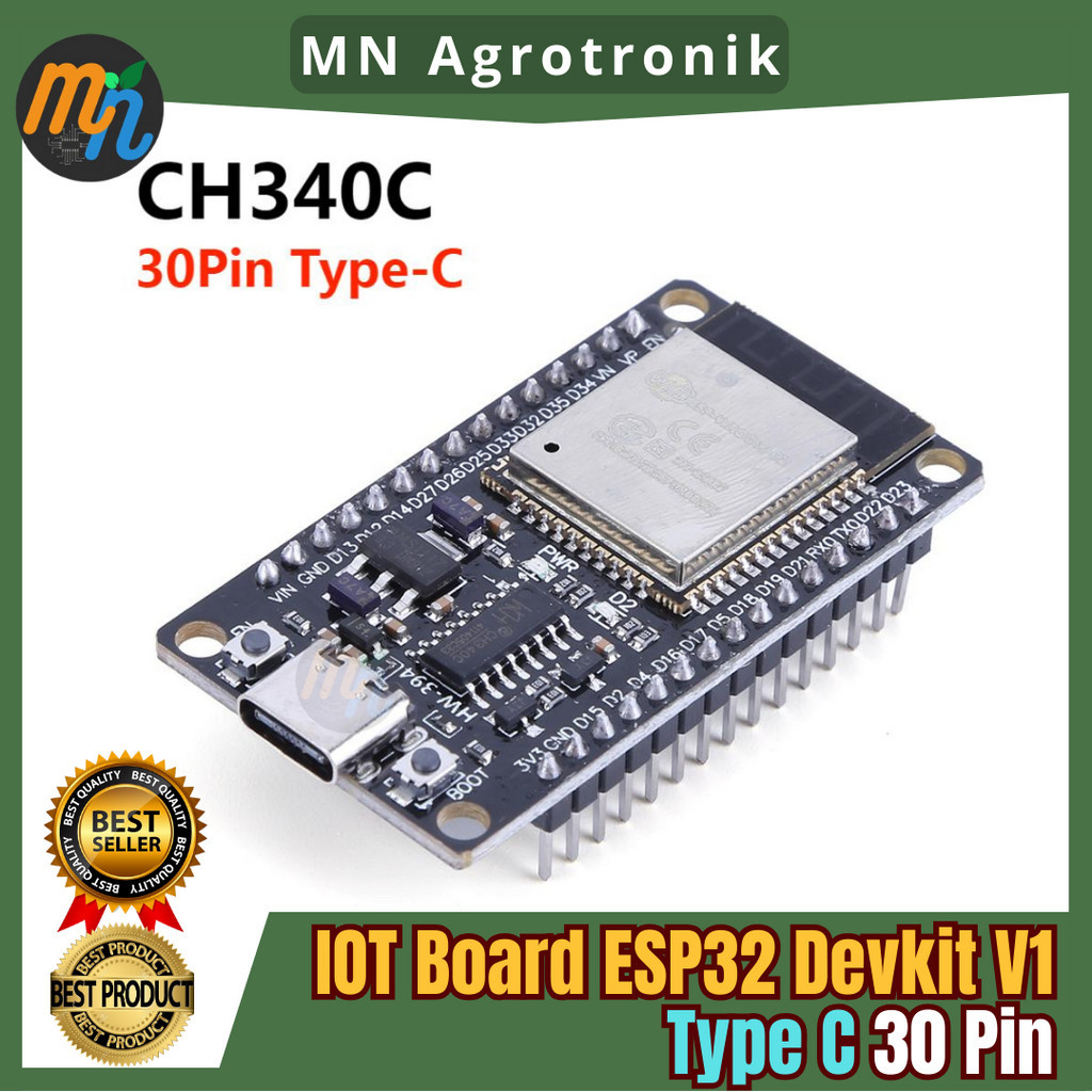 Esp32 ESP-32 DOIT WIFI BLUETOOTH IOT DEVELOPMENT BOARD CH340 TYPE-C ...