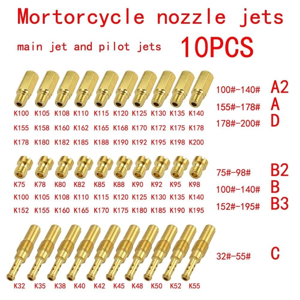10pcs Carburetor Main Jet Kit with Slow Pilot Jet Set Replacement Fit ...