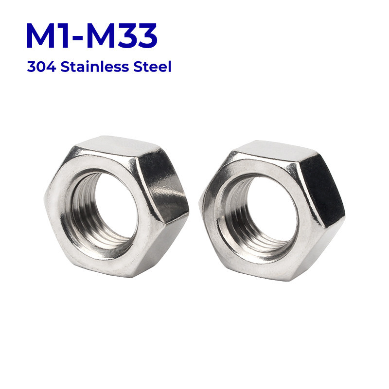 304 Stainless Steel Hex Hexagon Nut M1 M1.2 M1.4 M1.6 M2 M2.5 M2.6 M3 ...