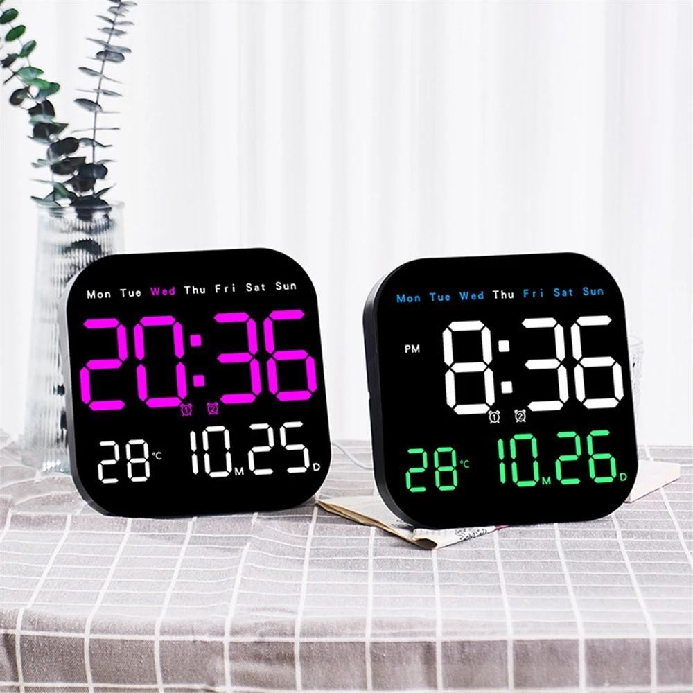 Digital Wall Clocks Temperature Date Week Dispaly Electronic Table ...