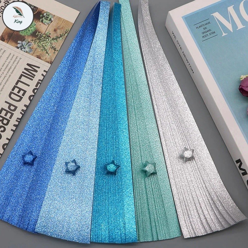 KS Fold Origami Paper Strips DIY Crafts Shiny Star Muti-color Origami ...