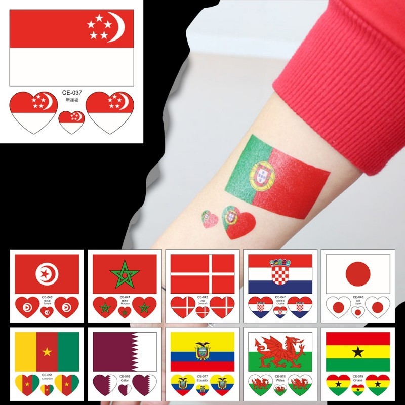 National Day Country Flag Sticker Palestine Singapore South Korea Japan ...