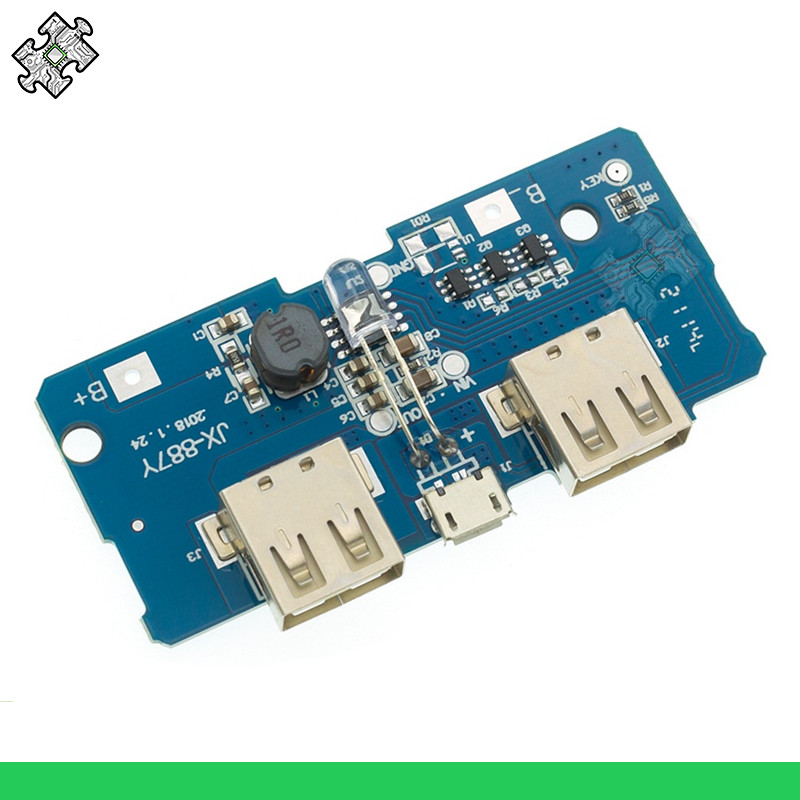 ENGLAB★18650 Dual USB 3.7V to 5V 2A Boost Power Bank DIY 18650 Lithium ...