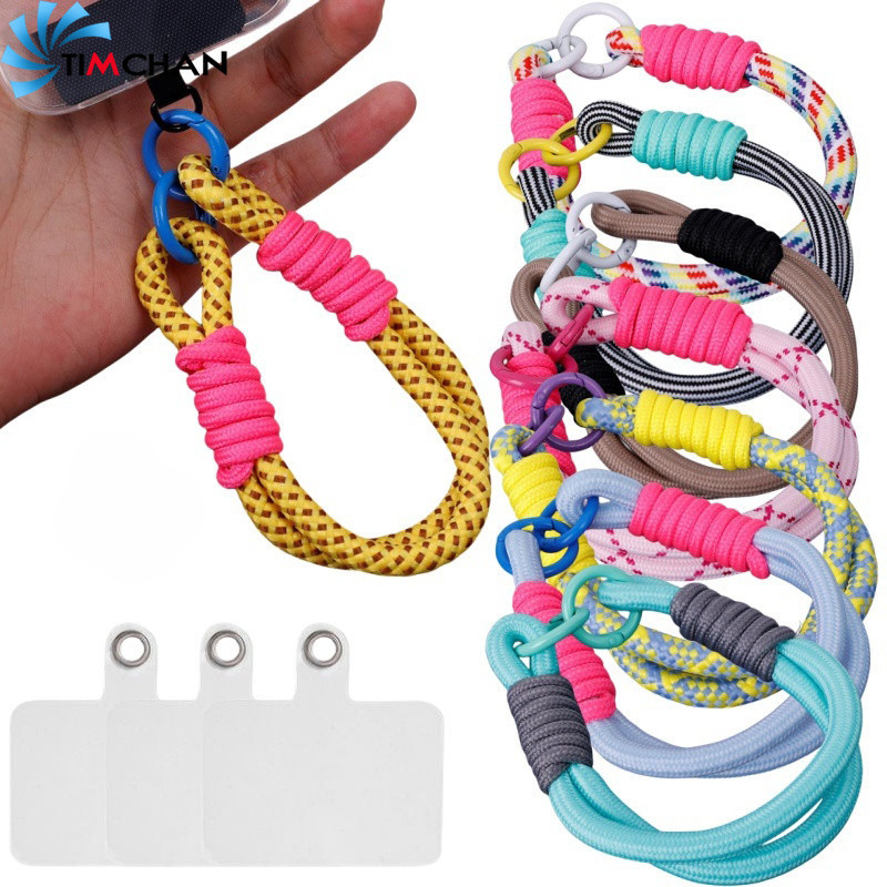 Colorful Braided Rope Phone Wrist Strap - with Gaskets Card - INS Style ...