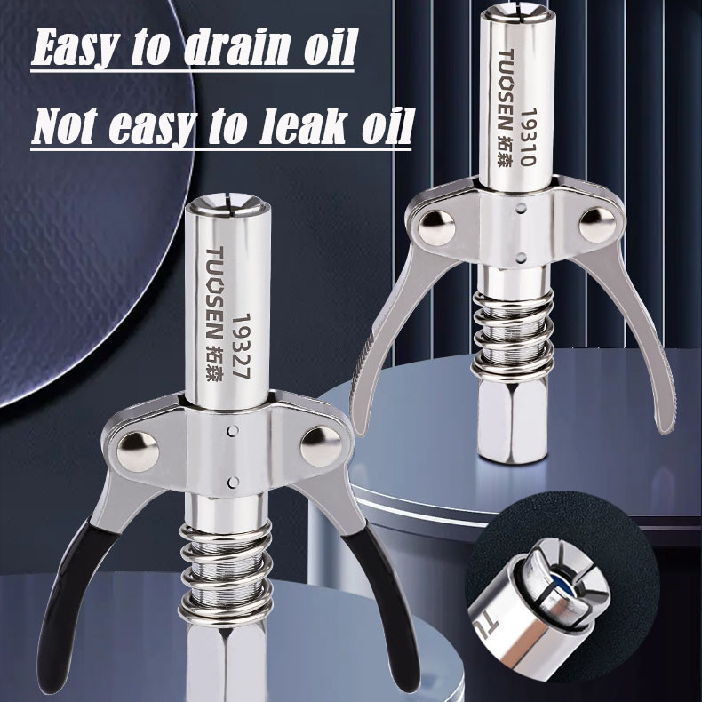 10000 PSI Locking Clamp Grease Nozzle Manual Grease Gun Dual Handle ...
