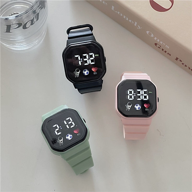 Football Watch Female LED Spaceman Electronic Watch ins Simple Calendar ...