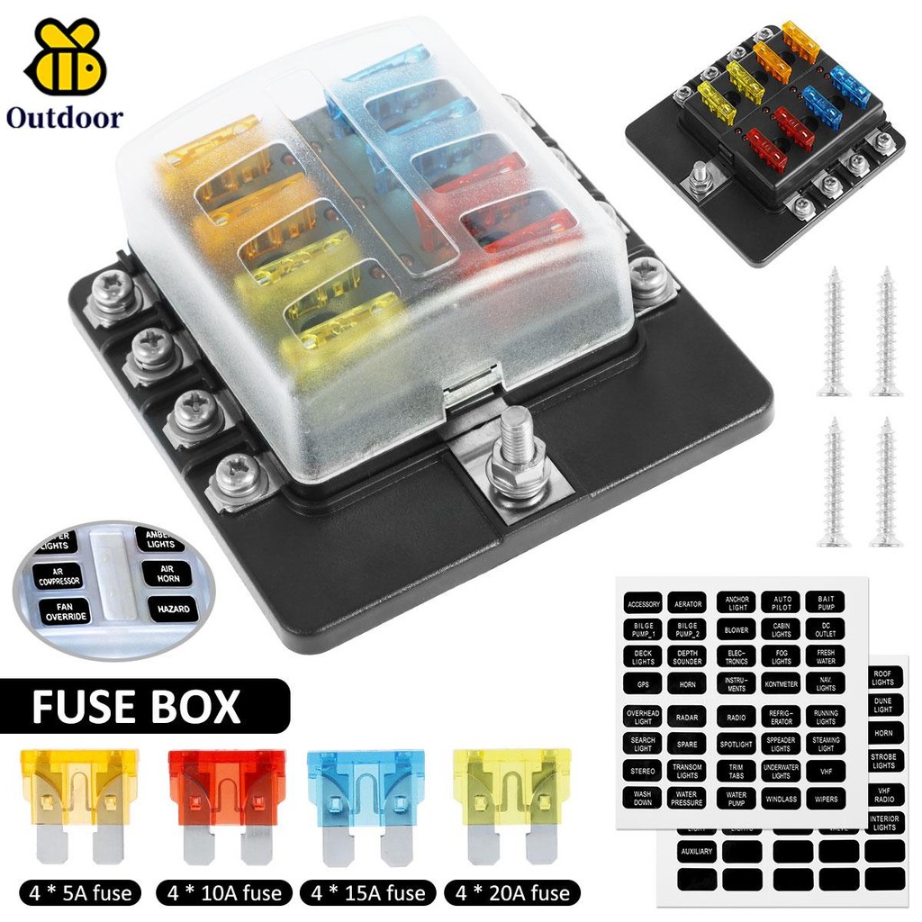 8 Way Fuse Box Holder Block 32V 100A Blade Fuse Block with LED ...