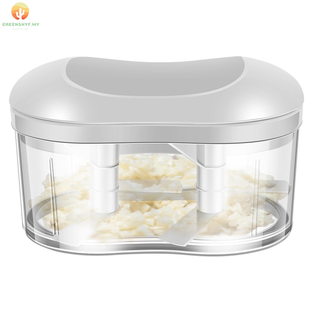 Manual Garlic Mincer Easy to Hand Push Garlic Press with Container ...
