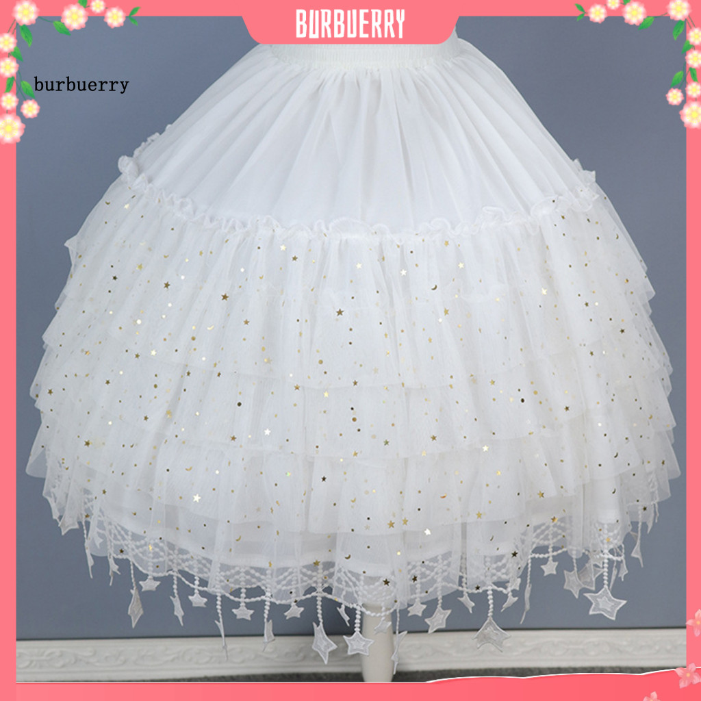 [ Burbuerry ] Light Tulle Petticoat Princess Dress Bustle Women's ...
