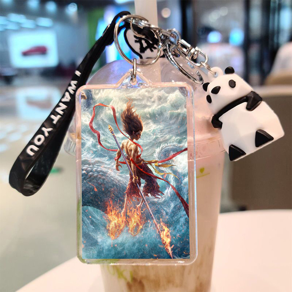 Nezha Anime Series Peripheral Keychain Pendant Double-sided Acrylic Bag ...