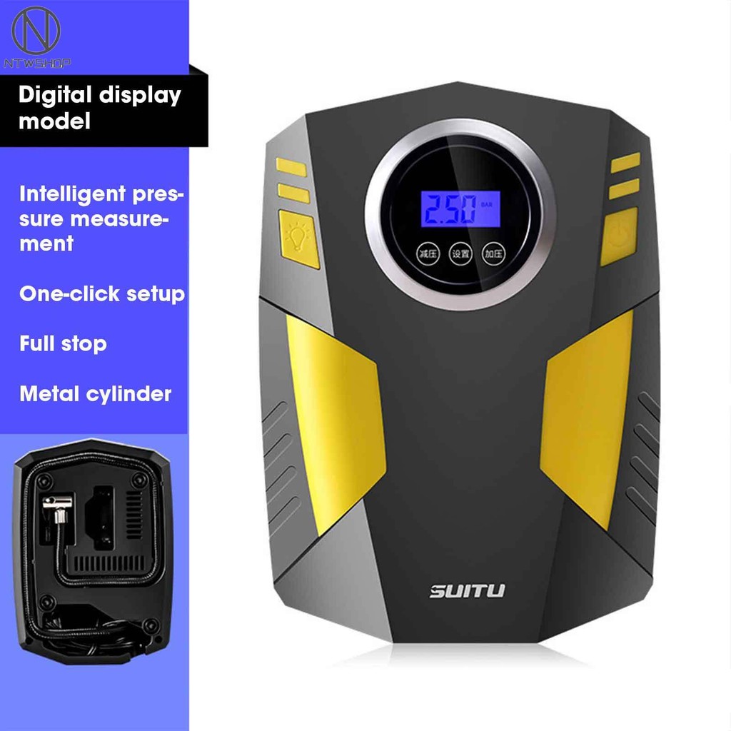 NTW Car air pump digital display portable electric 12v tire inflator multi-function car air pump ...