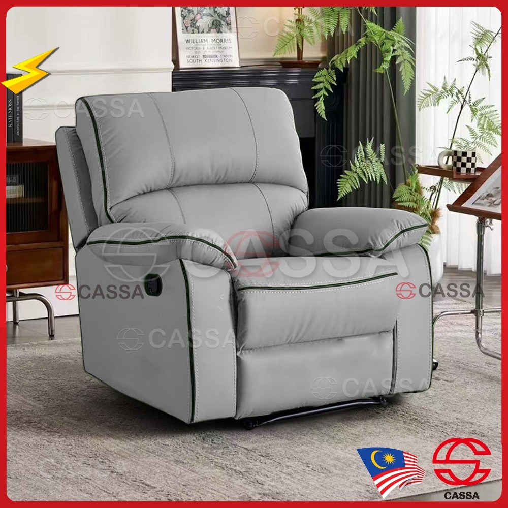 Cassa CARSON Modern Elegant PU Leather Reclining Ergonomic Lounge Chair Sofa Recliner Armchair ...