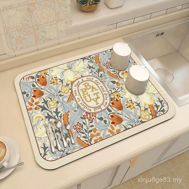 Kitchen Countertop Drain Pad Diatom Mud Absorbent Pad Desktop Tableware ...