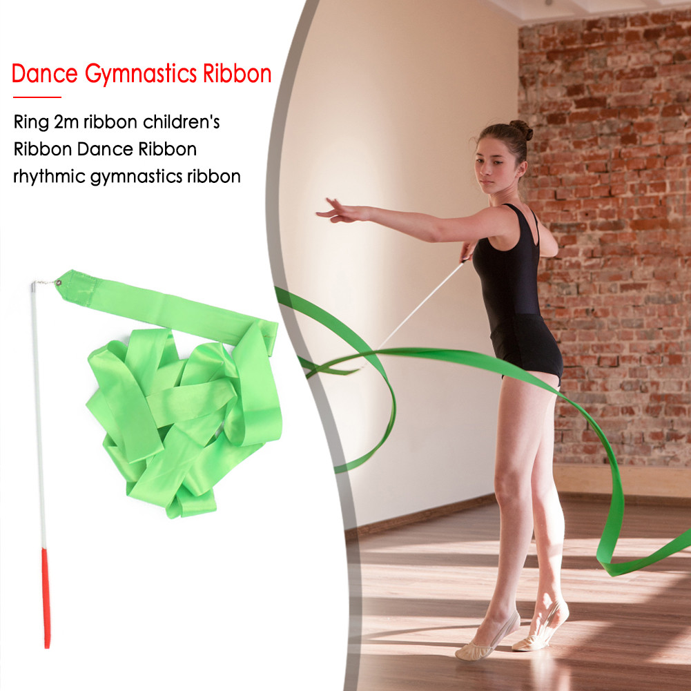 2m Gym Dance Ribbons Training Art Ballet Streamer Rhythmic Equipment ...