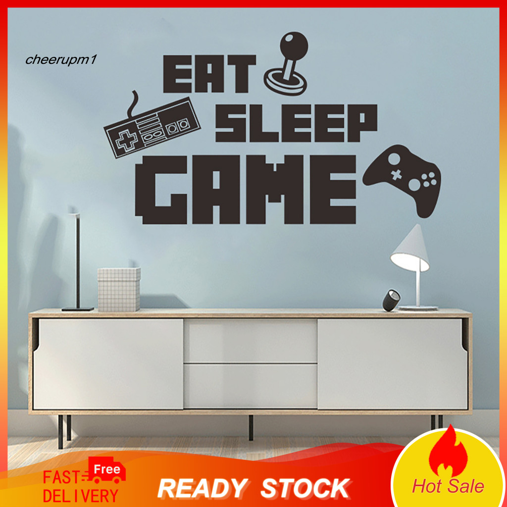 CHEER Game Theme Wall Stickers Self-adhesive PVC Gaming Controller Wall ...
