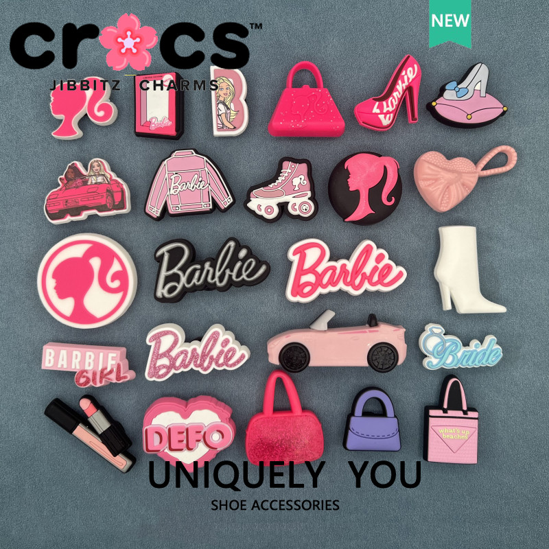 Barbie cross jibbitz Cute Pink barbie Girl Shoes Buckle Hole Shoes ...