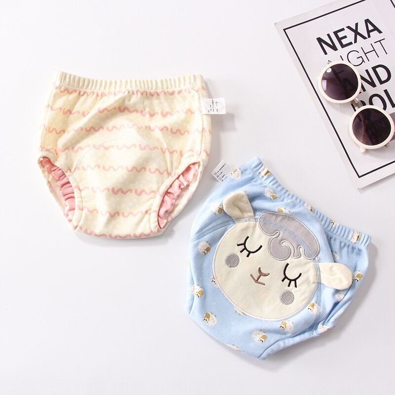 2pcs/set Upgraded Cotton Training Pants Baby Cute Twin Pack Pants Potty ...