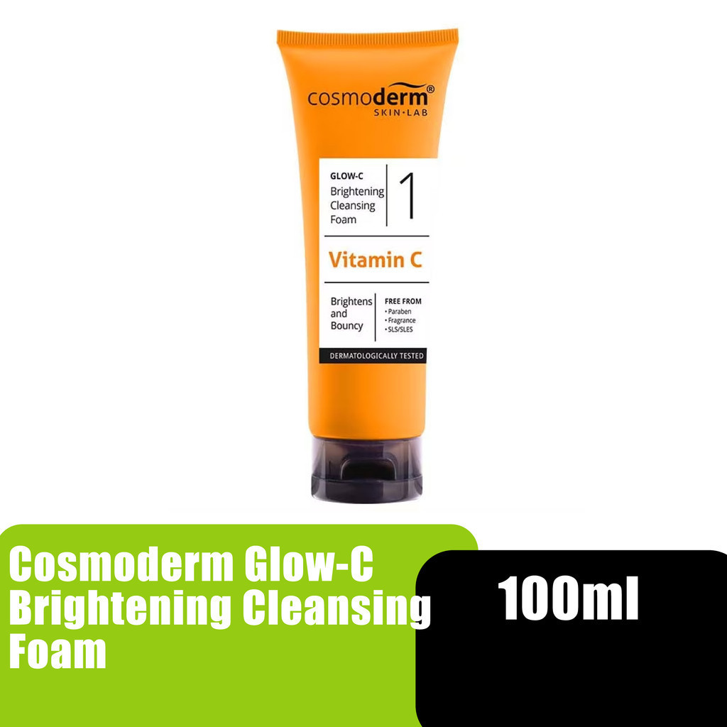 Cosmoderm Glow-C Brightening Cleanser Foam Vitamin C 100ml (Face Wash) HTM Pharmacy | Shopee ...