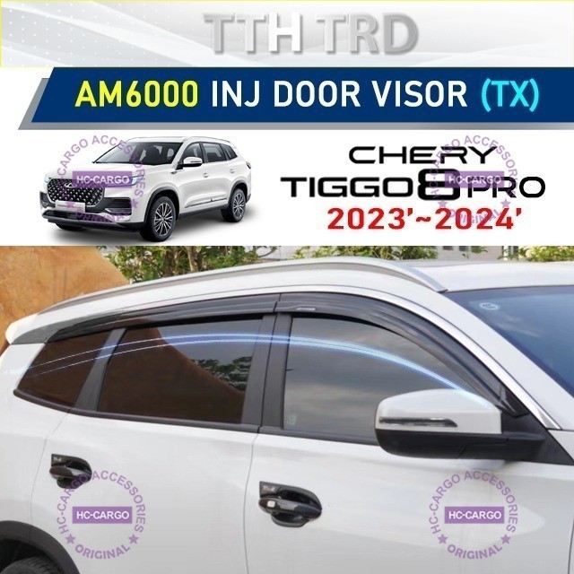 Chery Tiggo 8 PRO Car Window Door Visor 6PCS - 3INCH Stainless Steel ...