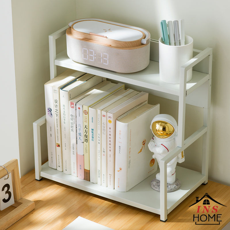 Desk Storage Shelf Bookshelf Desktop Storage Rack Iron Small Office ...