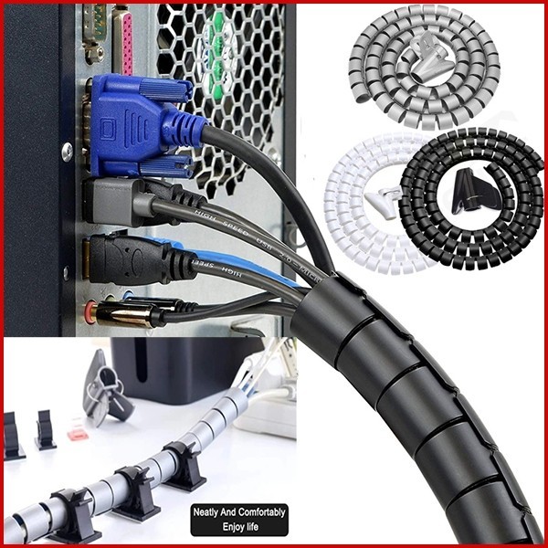 HOME 22MM/28MM Flexible Spiral Tube Cable Organizer,Wire Organizer ...