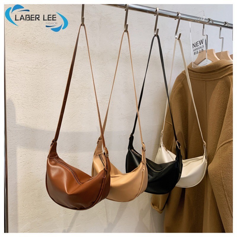 LABER LEE Women Dumpling Shoulder Bag Korean Half Moon PU Leather ...