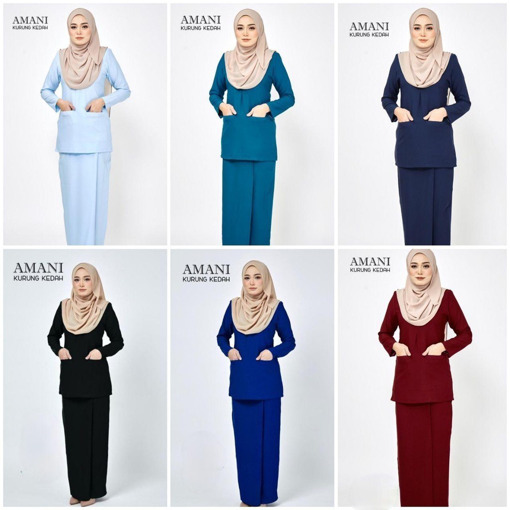 BAJU KURUNG KEDAH POKET KLASIK BAJU RAYA 2024 DEWASA ROYAL BLUE NAVY ...