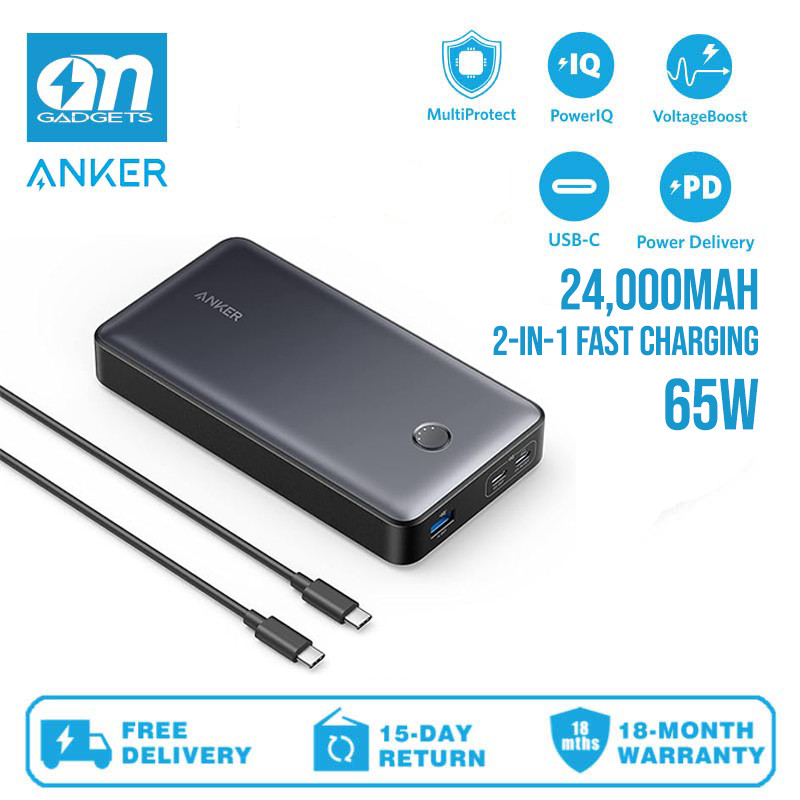 Anker A1379 PowerBank 65W (PowerCore 24000mAh for Laptop), for MacBook ...