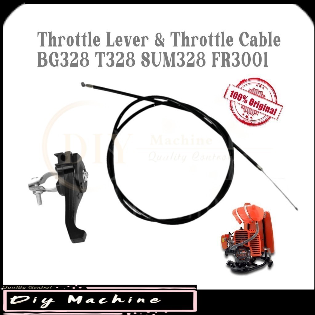 Throttle Cable With Throttle Lever BG328 Tali Minyak Mesin Rumput T328 ...