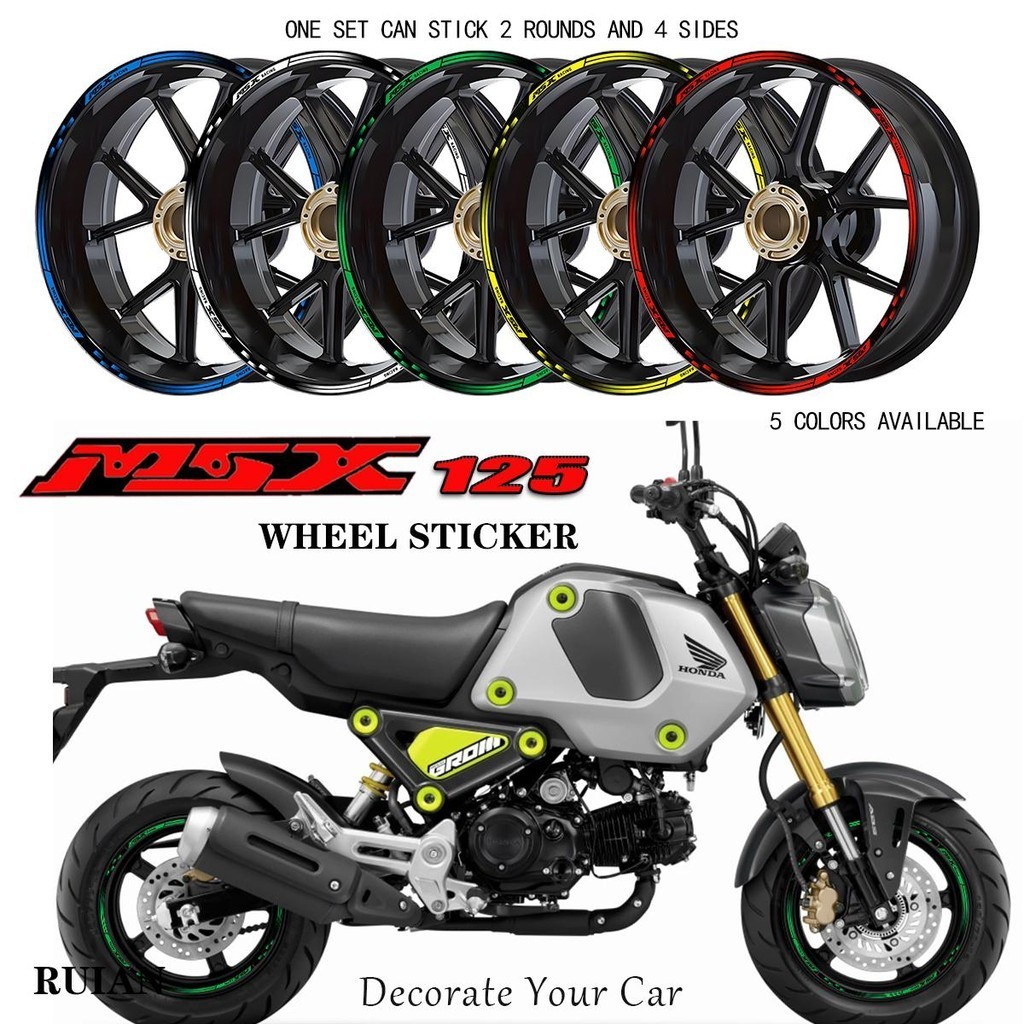 MSX125 Wheel Sticker for Honda 12 Inch Tire Sticker Rim Reflective ...