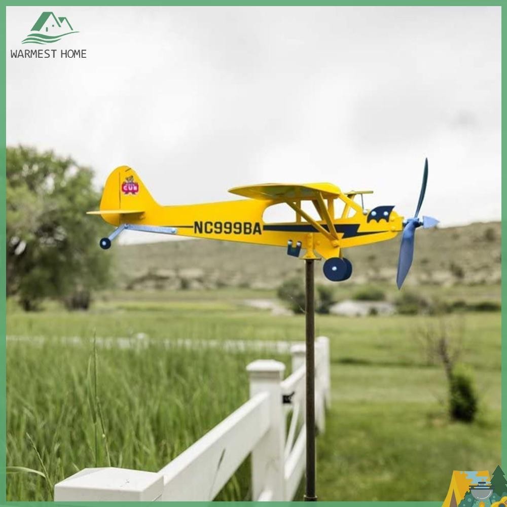 3D Plane Wind Spinner Metal Airplane Weather Vane Outdoor Wind ...