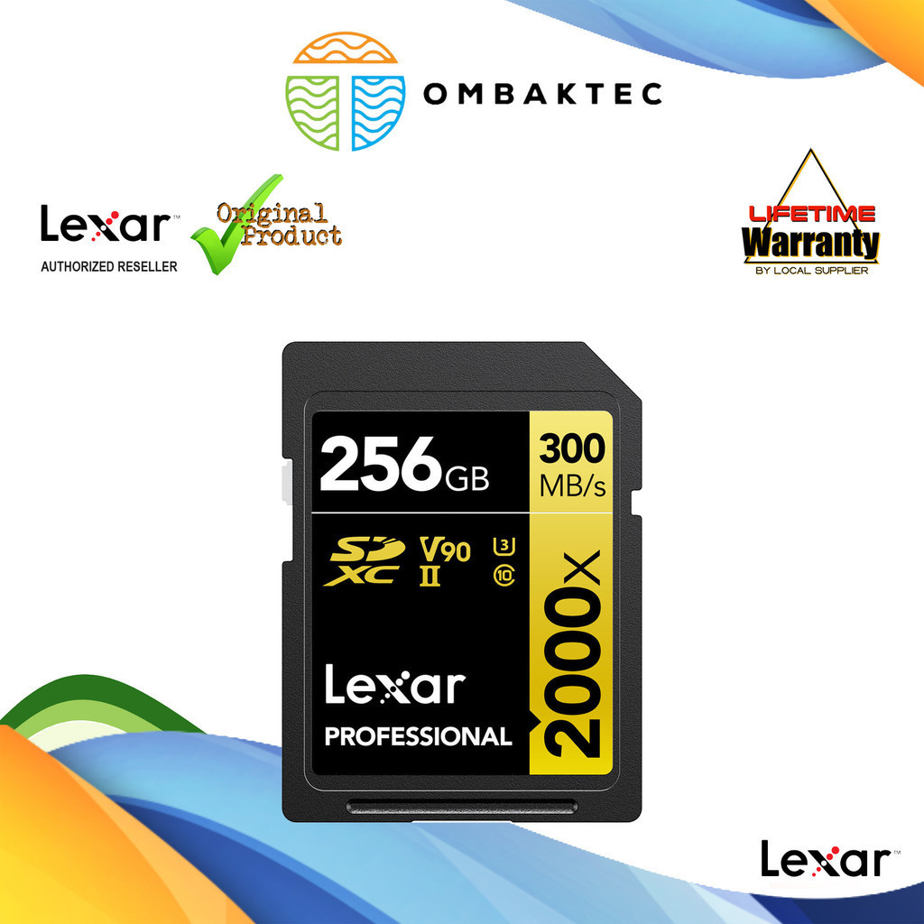 Lexar 2000x SDHC™/SDXC™ UHS-II 256GB Professional Card (R300 / W260 MB ...
