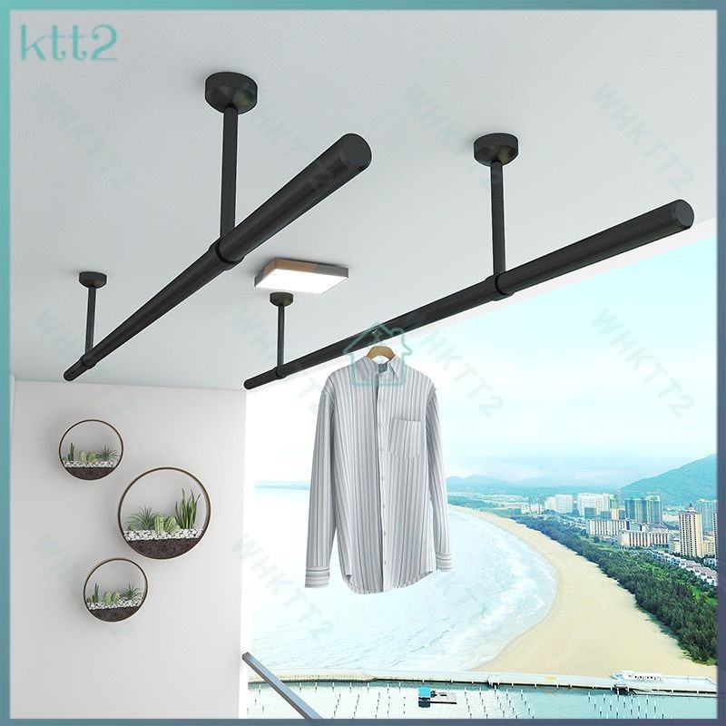 Balcony clothes drying pole fixed household clothes drying pole top ...