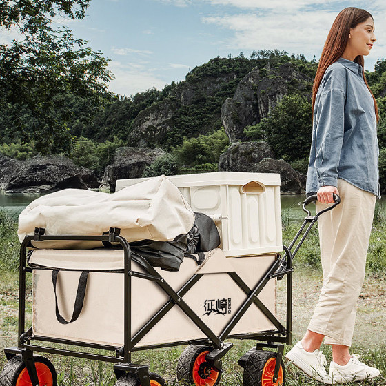 [ready stock ]Outdoor trolley Wagon Beach camping trolley foldable ...
