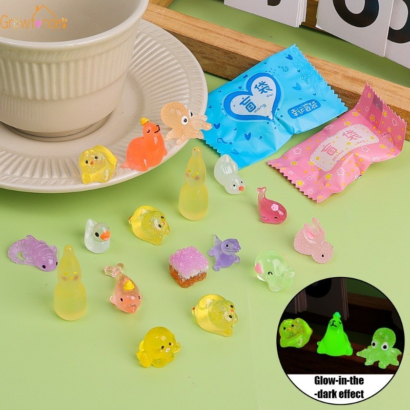 5Pcs Miniature Blind Bag Luminous Ornaments Cute Animal Children's ...