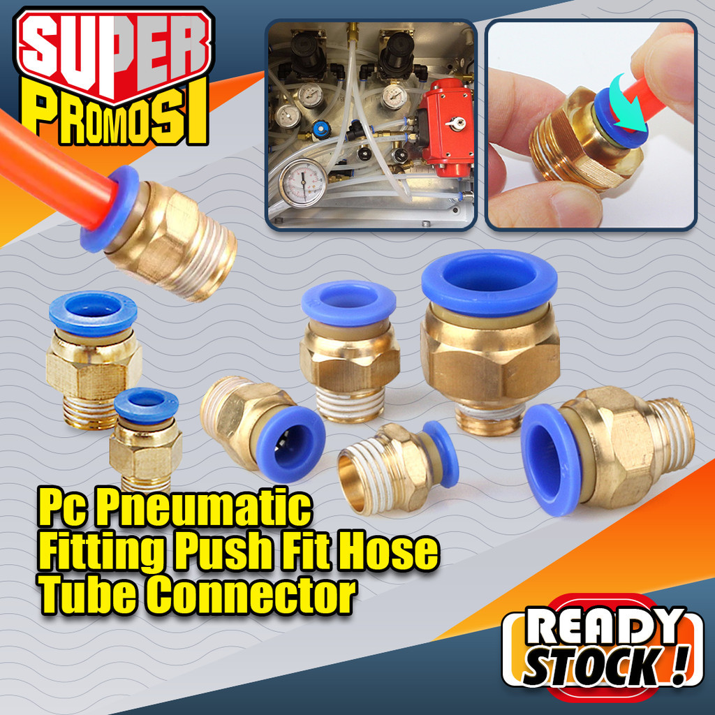 PC Pneumatic Fitting Push Fit Hose Tube Quick Connector Fittings ...