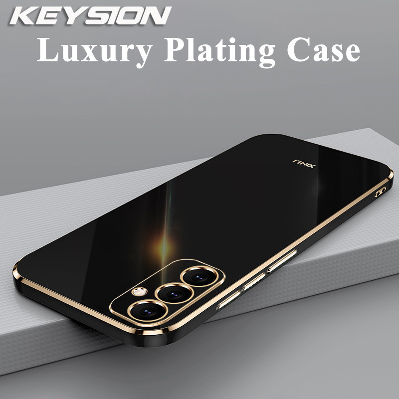 KEYSION Luxury Plating Case for Samsung A55 5G A35 A25 A15 A05 Soft TPU Silicone Square ...