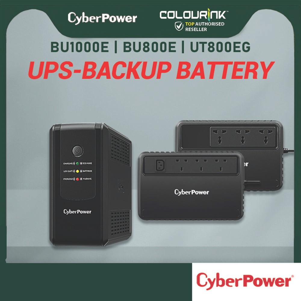 Cyberpower BU1000E 1000VA 600W UPS Backup Battery Power Supply Build In ...