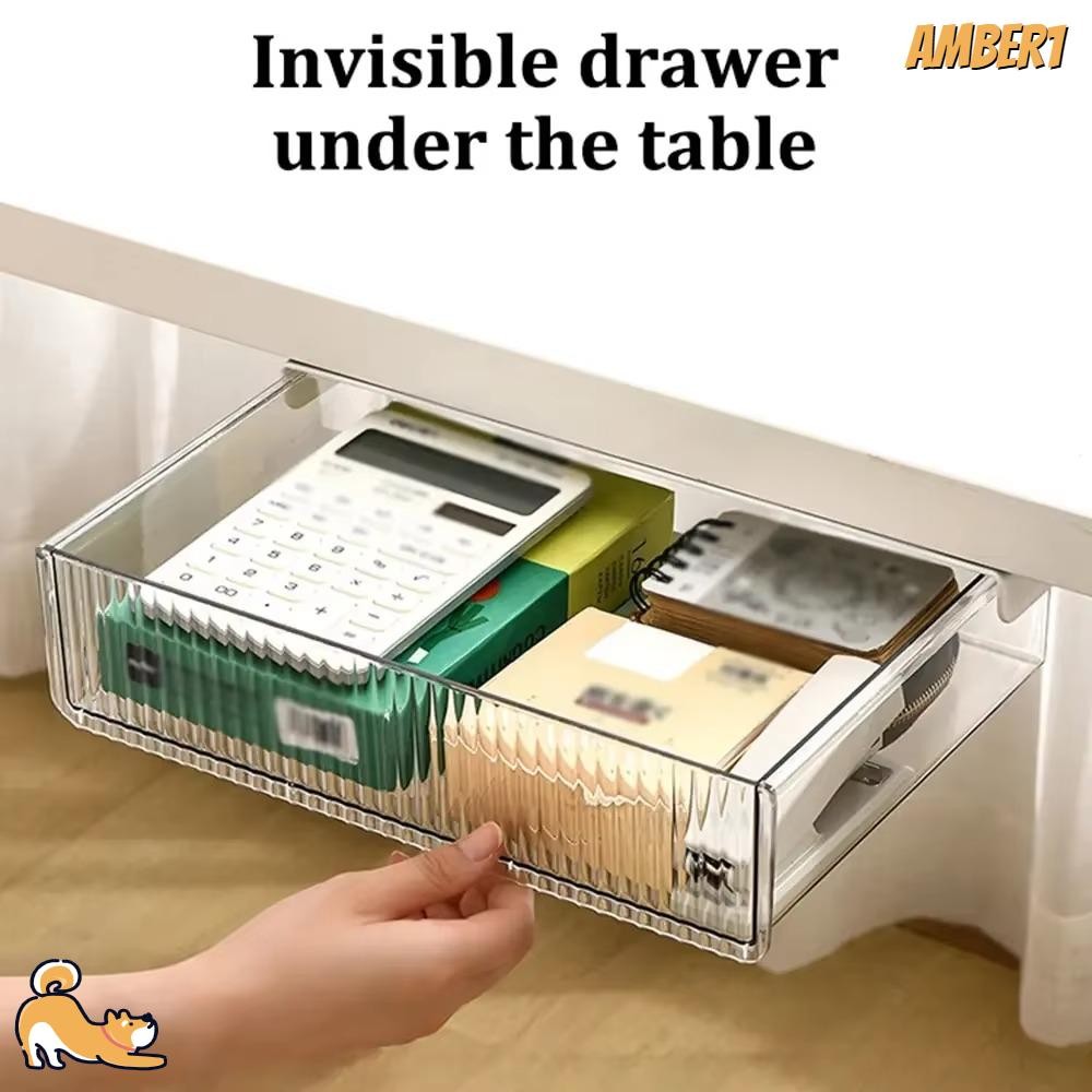 AMBER1 Under Desk Drawer, Desktop Attachable Slide Out Drawer ...
