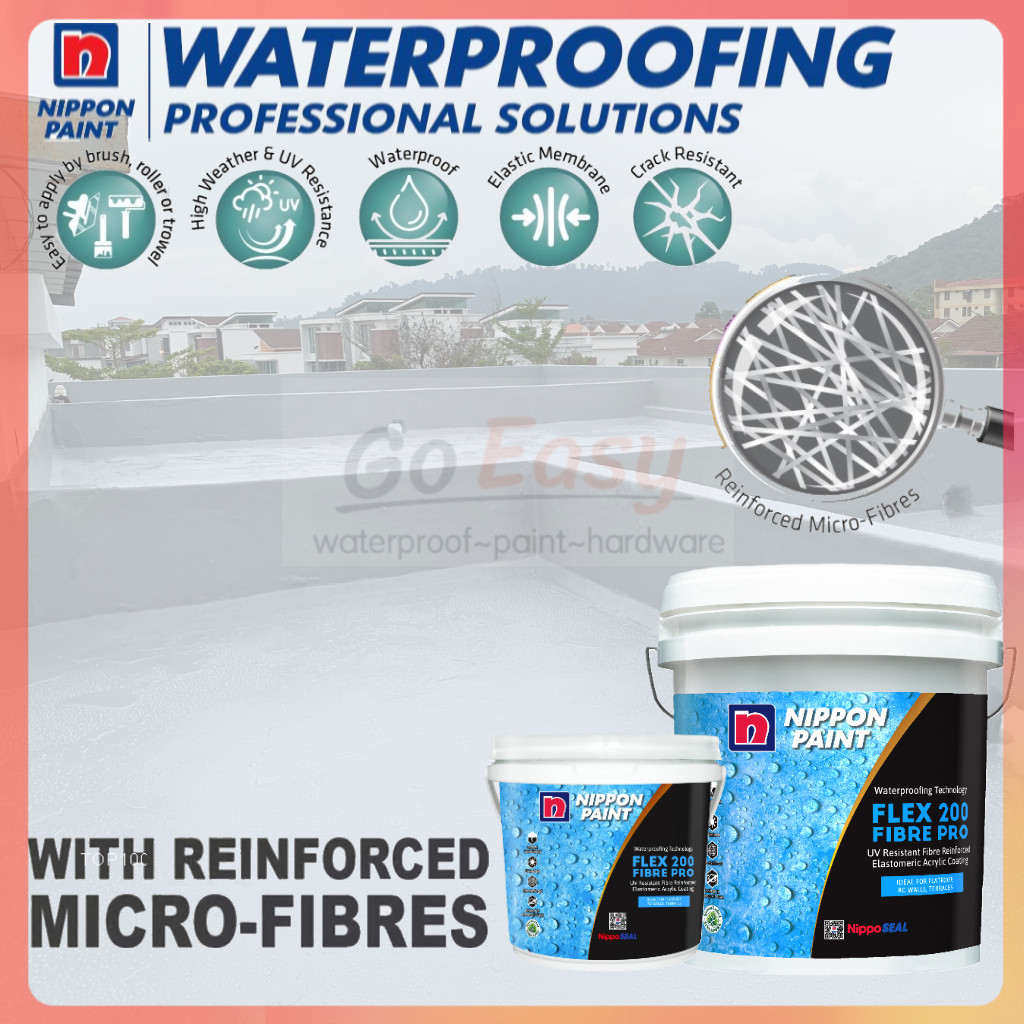 Nippon Flex200 Fibre l Pentens t200 pro fiber l t200h Waterproofing Paint l Waterproofing ...