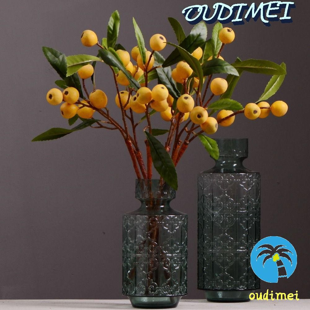 OUDIMEI Artificial Loquat Branches, Realistic Yellow Simulation Loquat ...